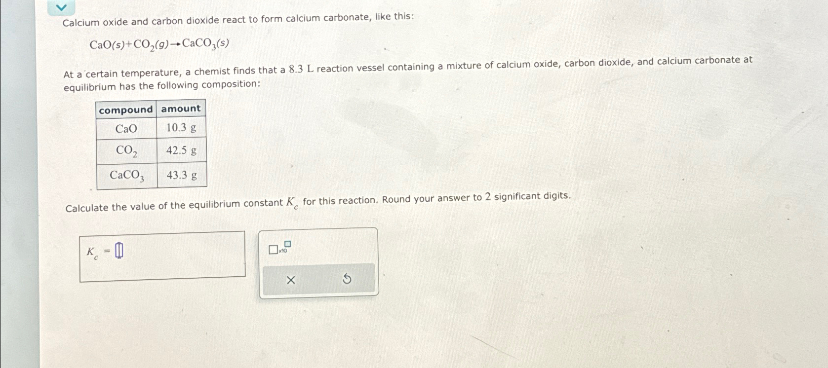 Solved Calcium oxide and carbon dioxide react to form | Chegg.com