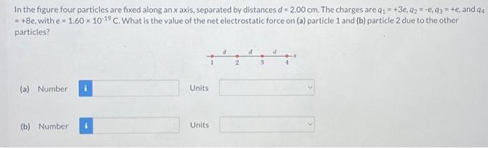Solved In the figure four particles are fixed along an x | Chegg.com