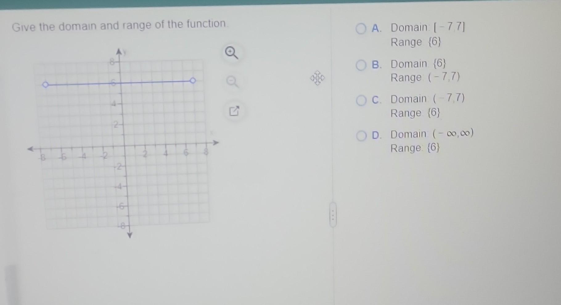Solved Give the domain and range of the function. A. Domain: | Chegg.com