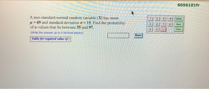 Solved S056101fr A non-standard normal random variable (X) | Chegg.com