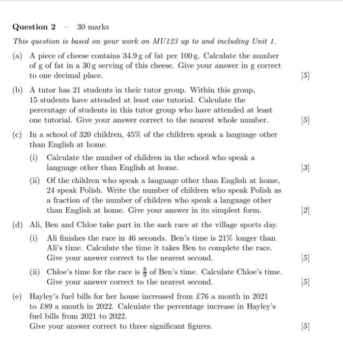 Solved Question 2 - 30 marks This question is based on your | Chegg.com Solved Question 2 - 30 marks This question is based on your | Chegg.com
