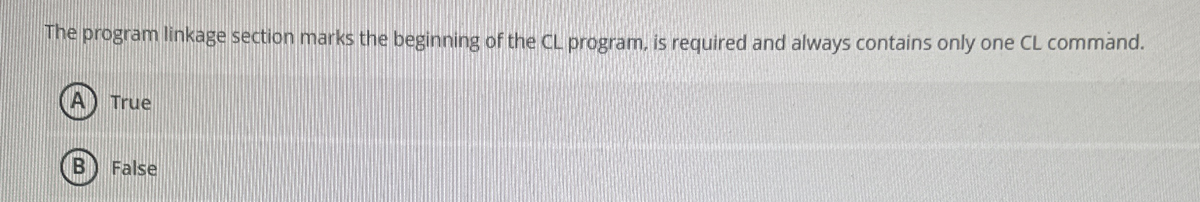 Solved The program linkage section marks the beginning of | Chegg.com