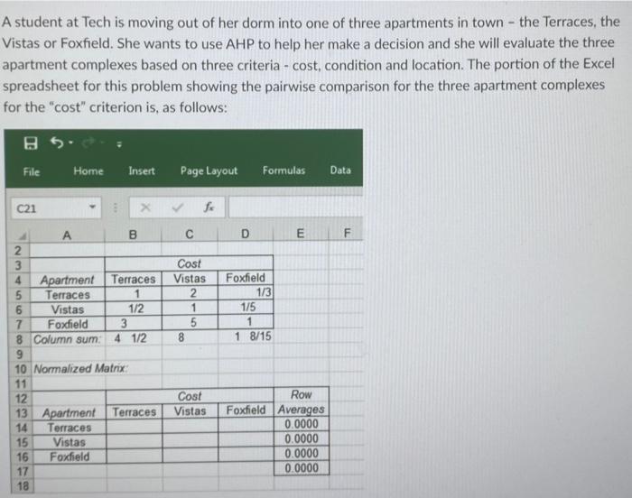 Solved spreadsheet for this problem showing the pairwise | Chegg.com