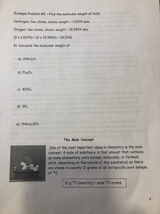 Solved Example Problem #2 - Find the molecular weight of | Chegg.com