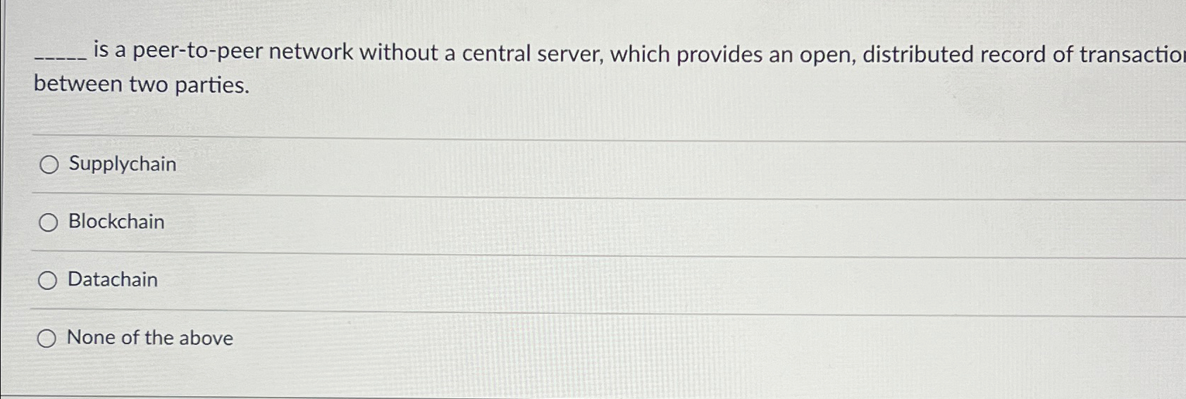 Solved is a peer-to-peer network without a central server, | Chegg.com