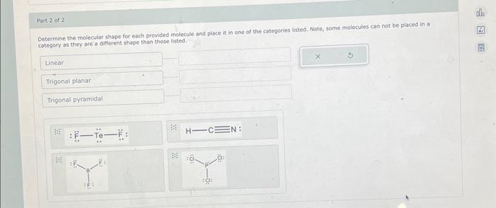 Solved Determine the molecular shape for each provided | Chegg.com