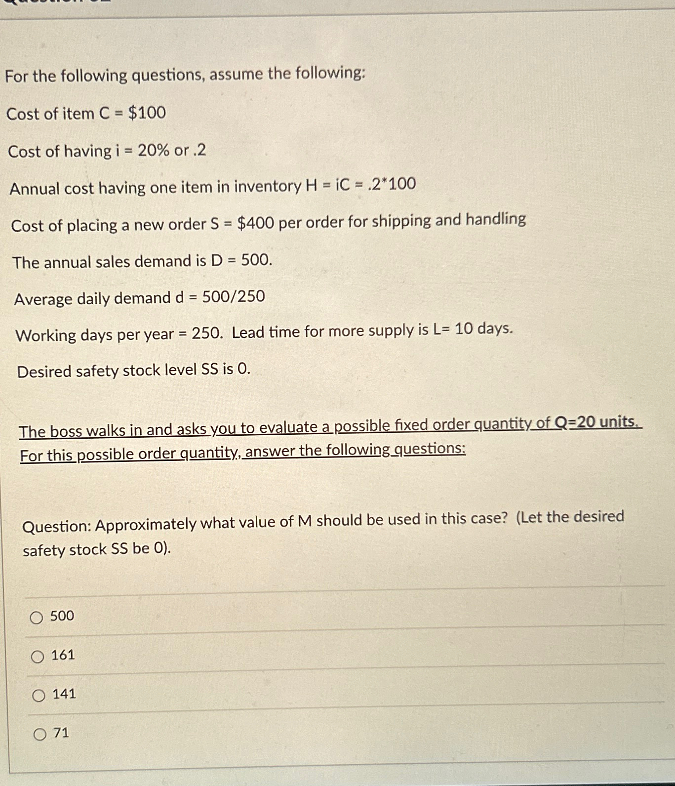 Solved For the following questions, assume the | Chegg.com