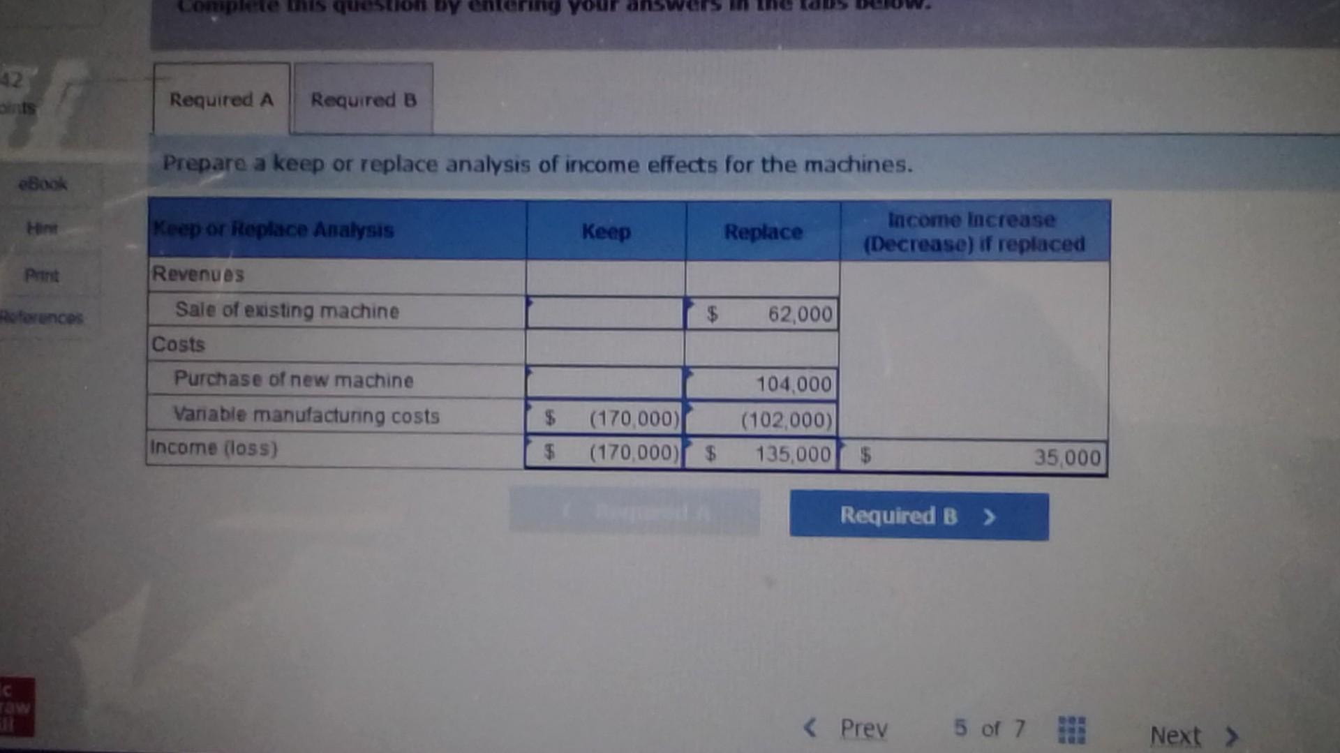 Solved Prepare a keep or replace analysis of income effects | Chegg.com