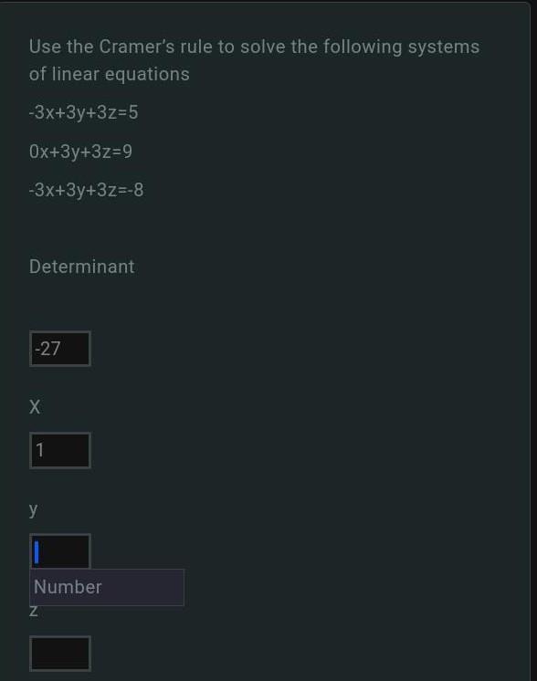Solved Use the Cramer's rule to solve the following systems | Chegg.com