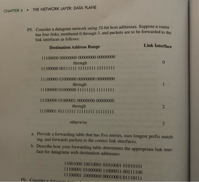 Solved CHAPTER 4 . THE NETWORK LAYER: DATA PLANE PS. | Chegg.com
