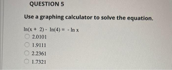Solved Use a graphing calculator to solve the equation. | Chegg.com