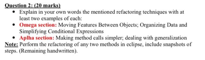 Solved Question 2: (20 marks ) - Explain in your own words | Chegg.com