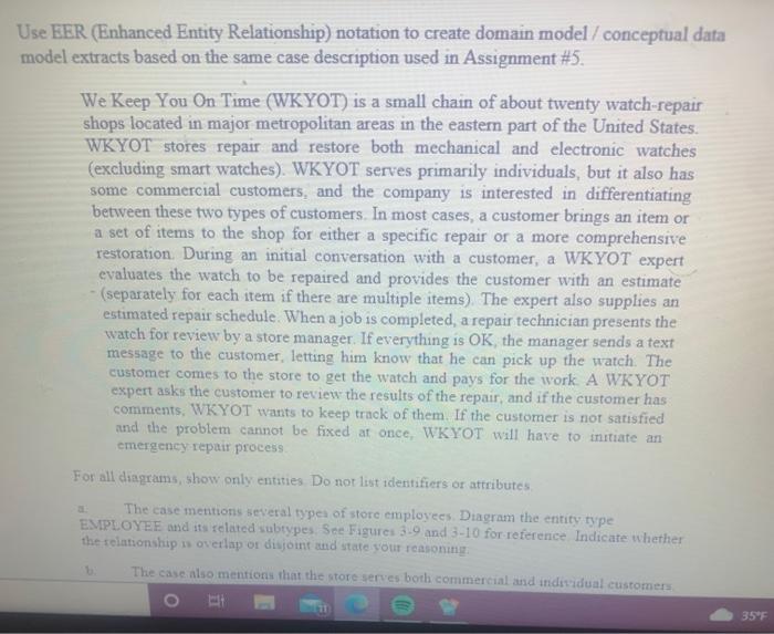 Solved SER (Enhanced Entity Relationship) notation to create | Chegg.com