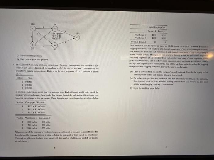 Solved 3. Consider the minimum cost flow problem shown | Chegg.com