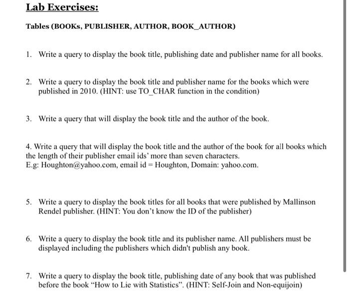 Solved drop table Book cascade constraints; drop table | Chegg.com
