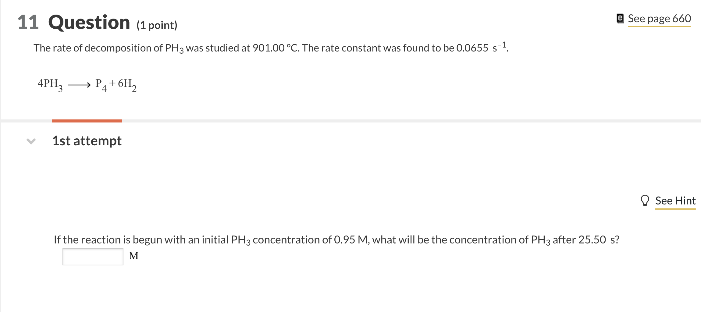 Solved 11 ﻿Question (1 ﻿point)The rate of decomposition of | Chegg.com