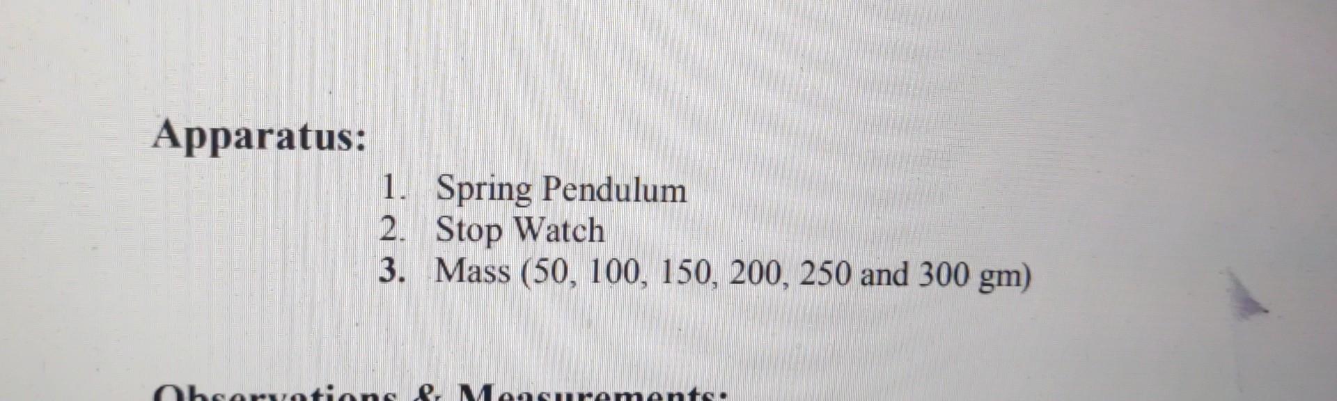 Solved Theory: A spring pendulum (also called elastic | Chegg.com