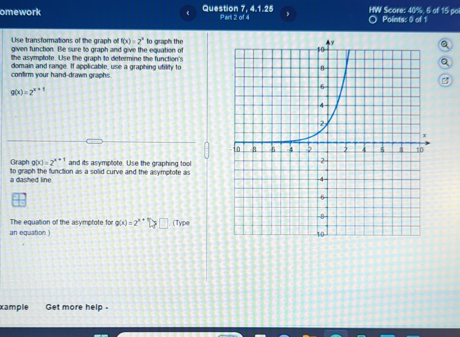 Solved Use transformations of the graph of f(x) = 2* to | Chegg.com