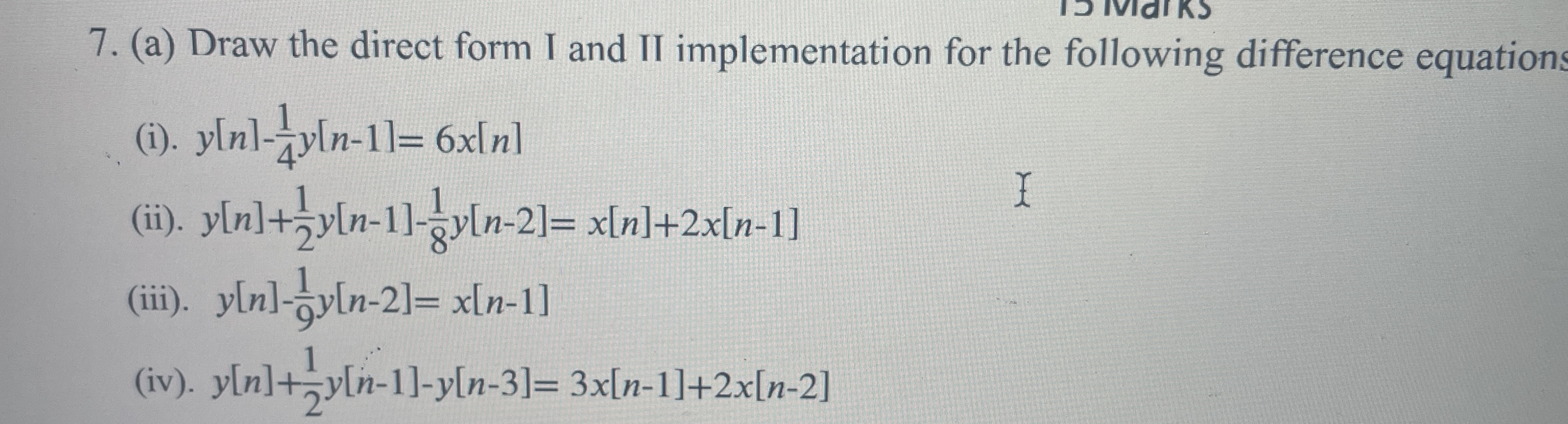 Solved (a) ﻿Draw BOTH the direct form I and II | Chegg.com