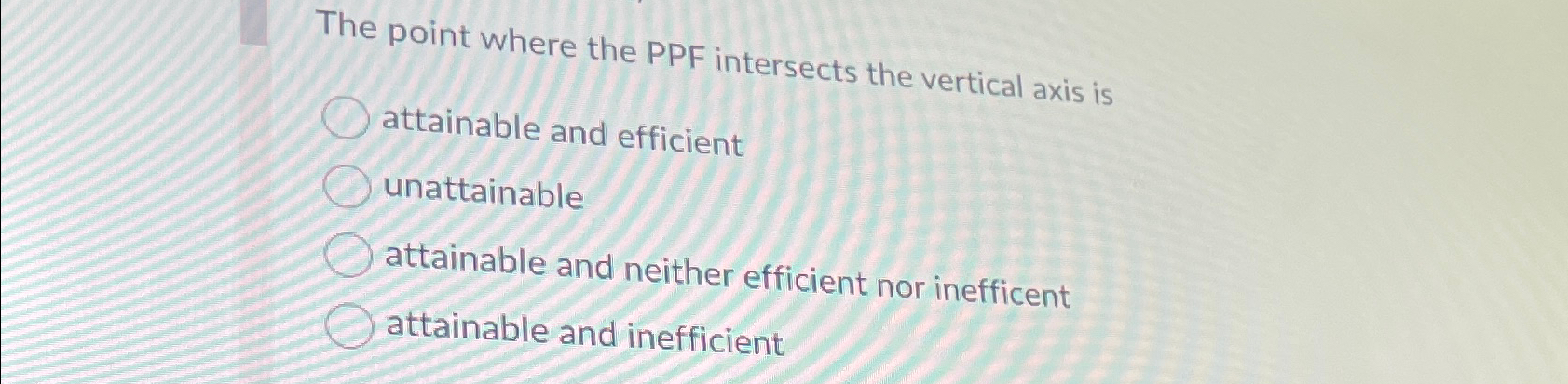 Solved The point where the PPF intersects the vertical axis | Chegg.com