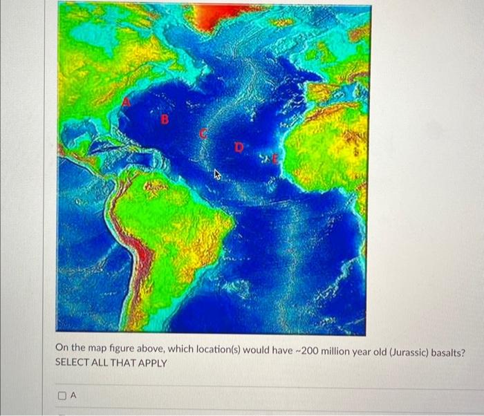 Solved Un tne map ngure above, which location(s) would have | Chegg.com