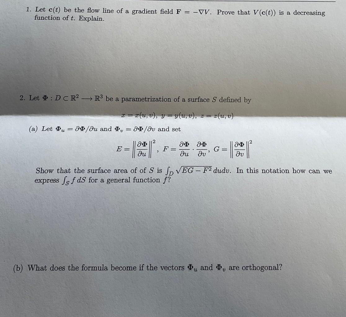 Solved This is for a final I have for multivariable calc. | Chegg.com