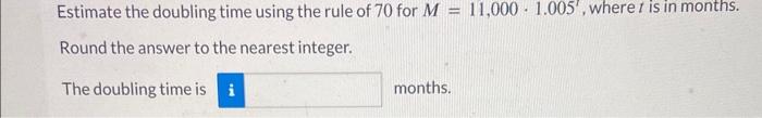 Solved Estimate the doubling time using the rule of 70 for | Chegg.com