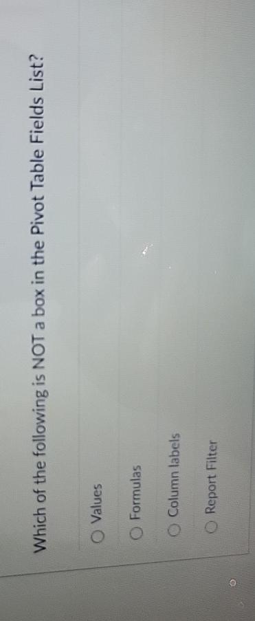 Solved Which of the following is NOT a box in the Pivot | Chegg.com