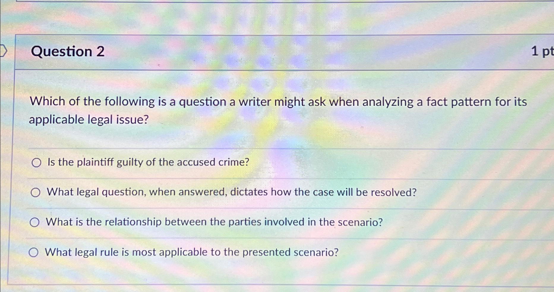 Solved Question 2Which of the following is a question a | Chegg.com