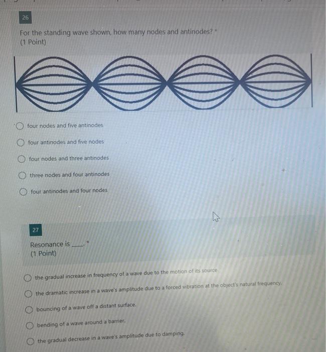 Solved 26 For the standing wave shown, how many nodes and | Chegg.com