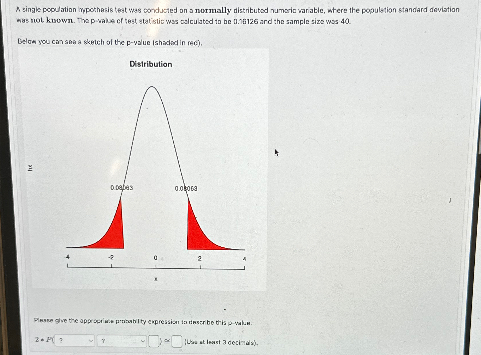 Solved A single population hypothesis test was conducted on | Chegg.com