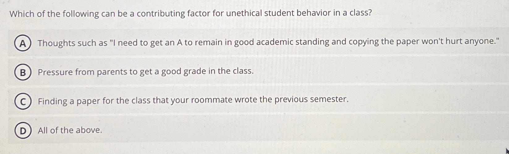 Solved Which of the following can be a contributing factor | Chegg.com