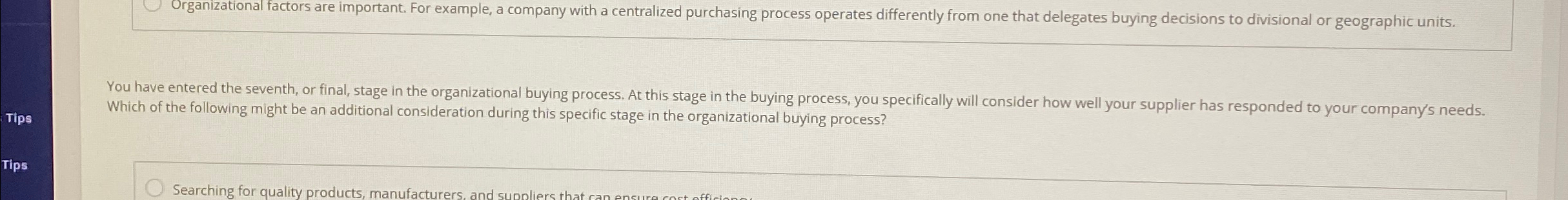 Solved Organizational factors are important. For example, a | Chegg.com