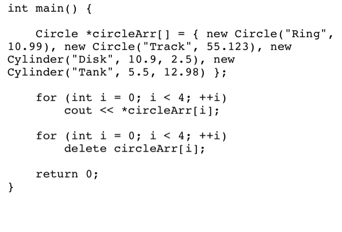 Solved 1. Write a class called Circle with the following | Chegg.com