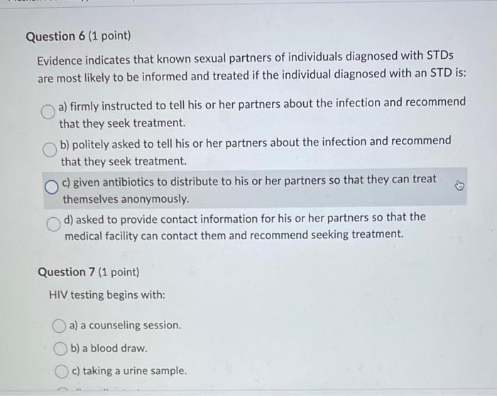 Solved Disclosing your discomfort about talking about STDs | Chegg.com