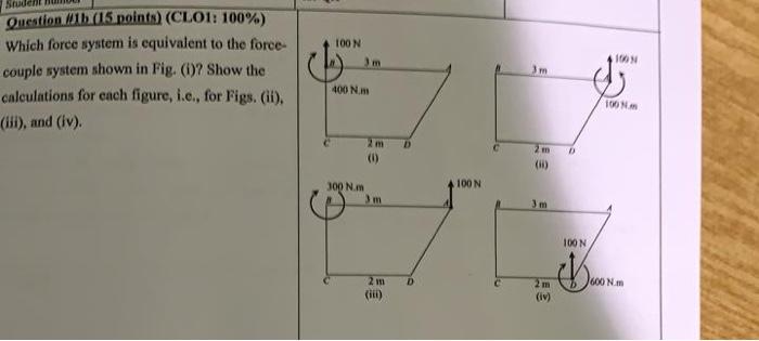 Solved 100N NOON Question 2015 (15 points) (CL01: 100%) | Chegg.com