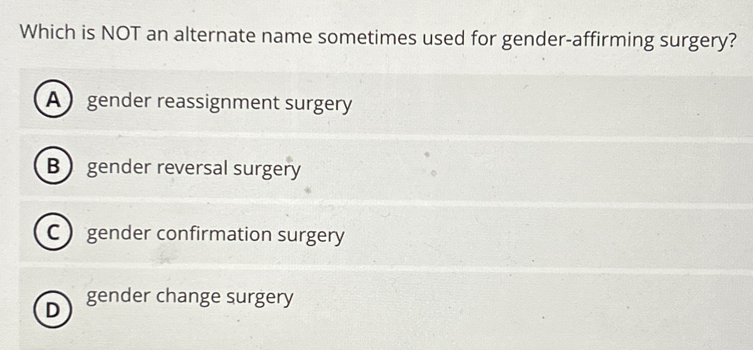 Solved Which is NOT an alternate name sometimes used for | Chegg.com