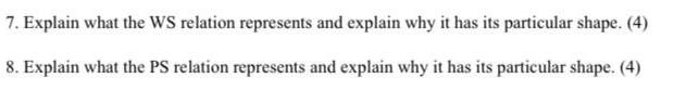 Solved 7. Explain what the WS relation represents and | Chegg.com