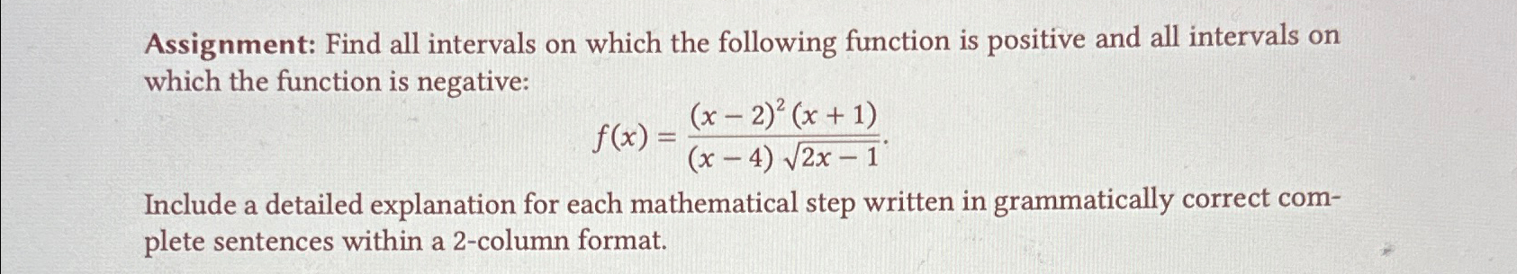 Solved Assignment: Find all intervals on which the following | Chegg.com