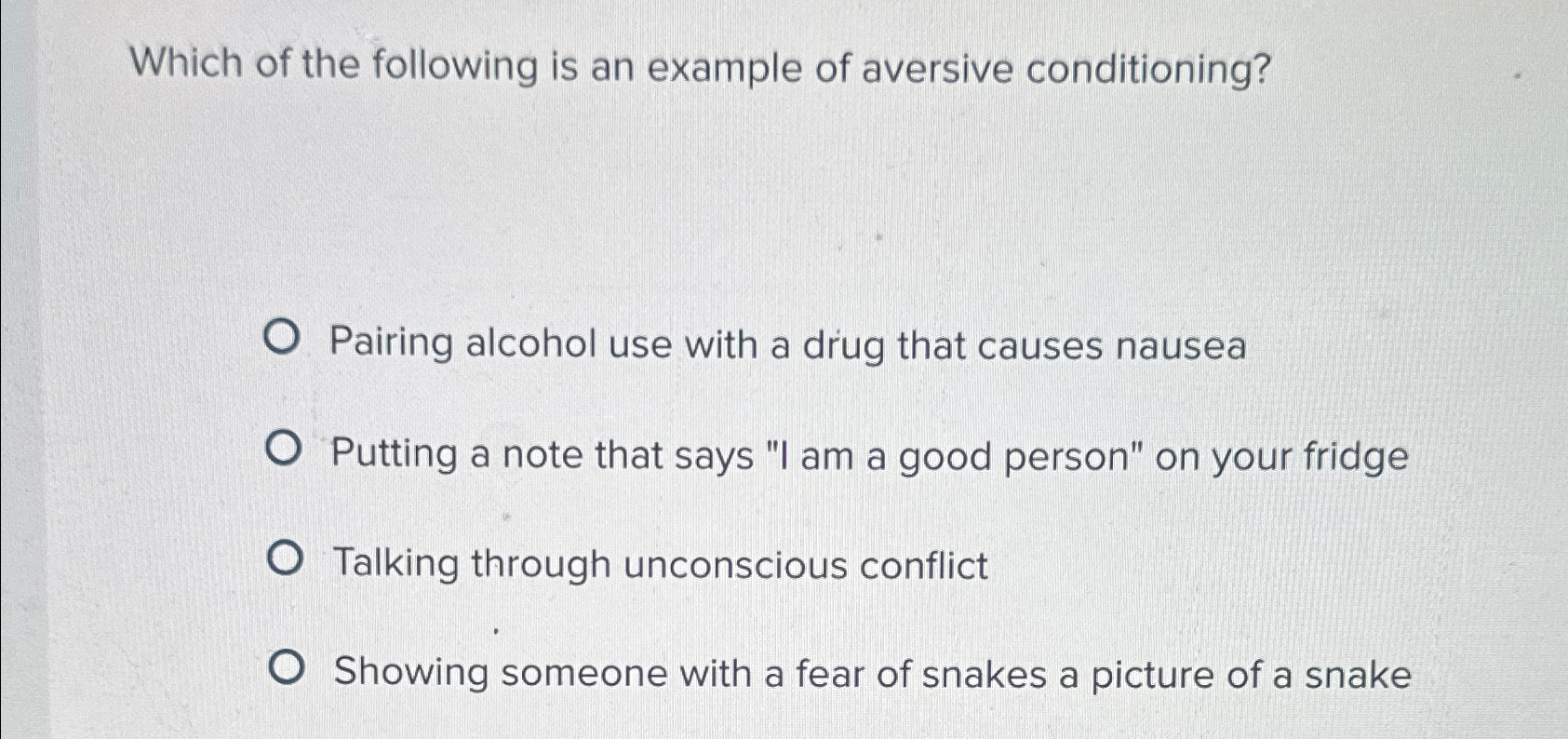 Which of the following is an example of aversive | Chegg.com