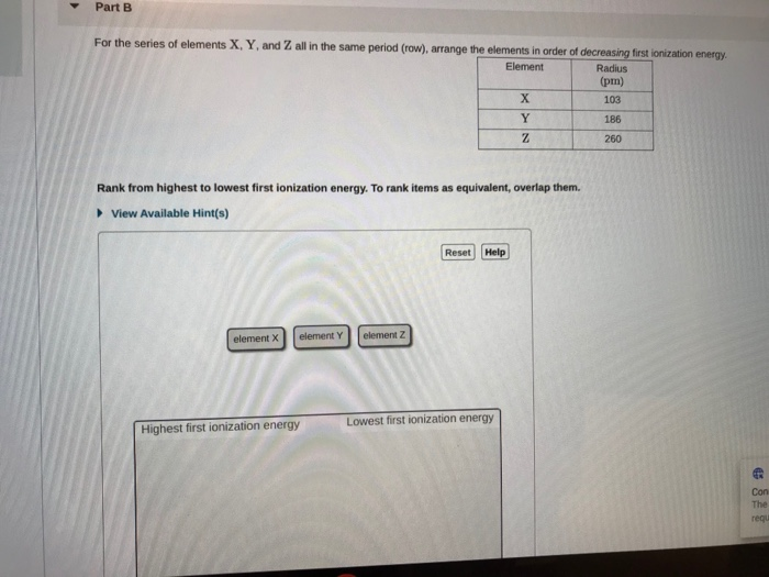 Solved Part B For the series of elements X, Y, and Z all in | Chegg.com Solved Part B For the series of elements X, Y, and Z all in | Chegg.com