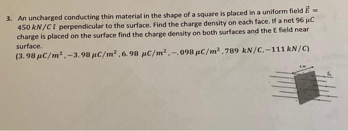 Solved 3. An uncharged conducting thin material in the shape | Chegg.com