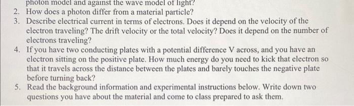Solved photon model and against the wave model of light? 2. | Chegg.com