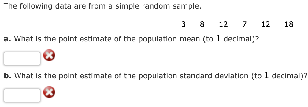 Solved The following data are from a simple random | Chegg.com