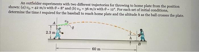 Solved An outfielder experiments with two different | Chegg.com