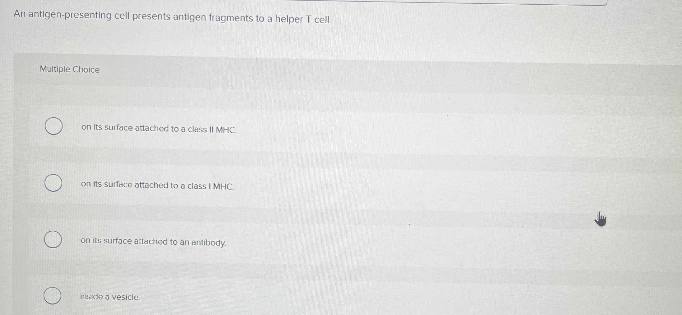 Solved An antigen-presenting cell presents antigen fragments | Chegg.com