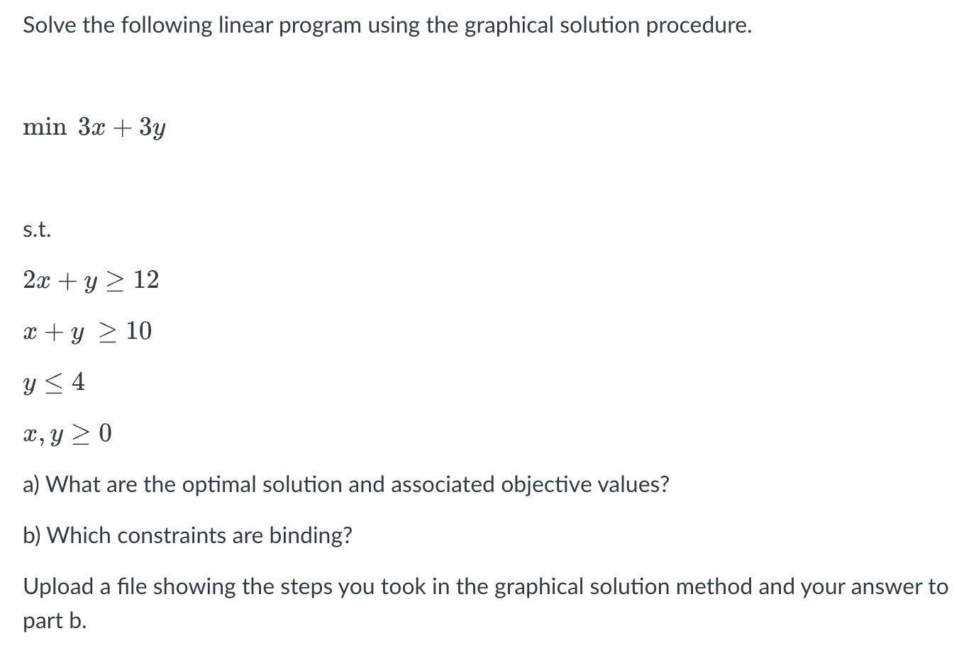 Solved Solve the following linear program using the | Chegg.com