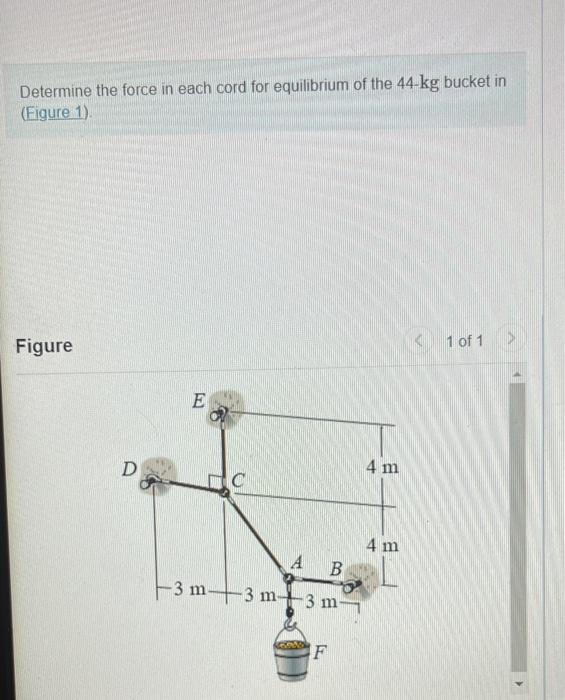 Solved Determine the force in each cord for equilibrium of | Chegg.com