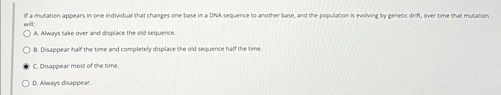 Solved If a mutation appears in one individual that changes | Chegg.com