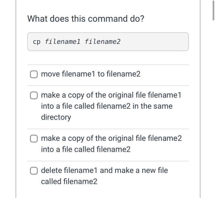 Solved What does this command do? move filename 1 to | Chegg.com